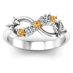 Jewlr 5 Stone Infinity With Soaring Butterflies