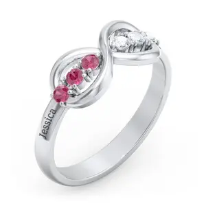 Jewlr Engravable Infinity Ring With Birthstones
