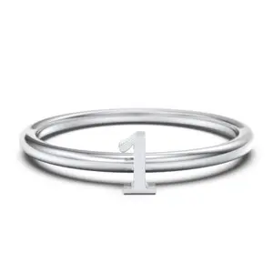 Jewlr Stacking Number Ring - Sterling Silver