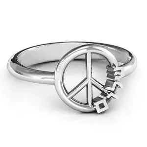 Jewlr Shalom Peace Ring - Sterling Silver