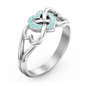 Jewlr Triple Heart Infinity Ring