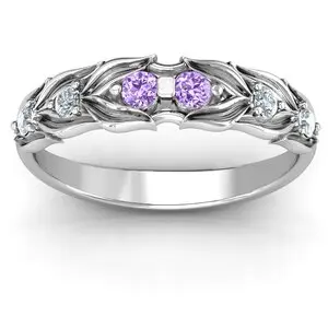 Jewlr Leaves Of Love 6 Stone Ring