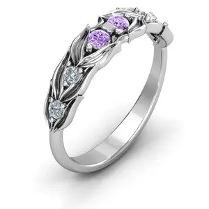 Jewlr Leaves Of Love 6 Stone Ring