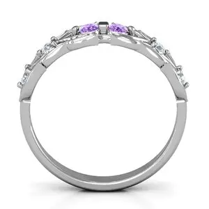 Jewlr Leaves Of Love 6 Stone Ring