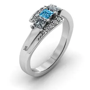 Jewlr Triple Princess Stone Ring With Accents