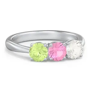 Jewlr Radiant Trinity Ring - Sterling Silver
