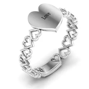 Jewlr Engravable Cut Out Hearts Ring