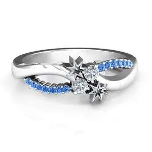 Jewlr Light Up My Life Infinity Ring With Accent Stones - Sterling Silver