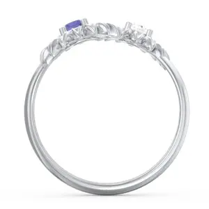 Jewlr Sunflower Birthstone Bypass Ring