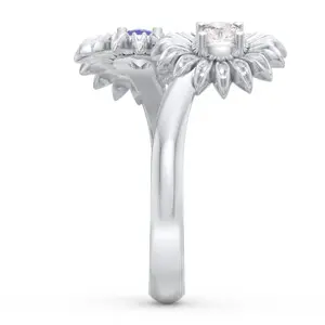 Jewlr Sunflower Birthstone Bypass Ring