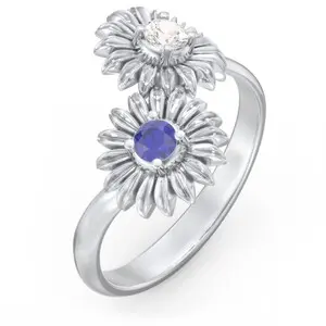 Jewlr Sunflower Birthstone Bypass Ring