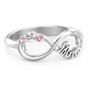 Jewlr Mom's Infinite Love Ring With 2-10 Stones - Sterling Silver