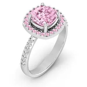 Jewlr Cushion Cut Statet Ring With Halo