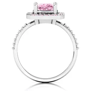 Jewlr Cushion Cut Statet Ring With Halo
