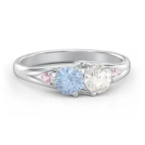 Jewlr Darling Duo Double Gemstone Ring - Sterling Silver