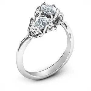 Jewlr Be-leaf In Love Double Gemstone Floral Ring