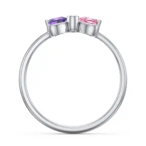 Jewlr Birthstone Bow Ring With Bezeled Accent
