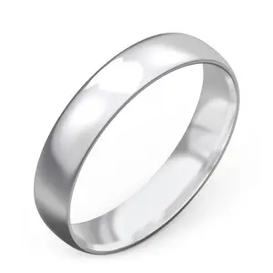 Jewlr Half Round Comfort Fit Wedding Band 4mm Width - Sterling Silver