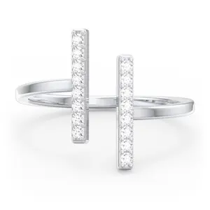 JEWLR Double Bar Ring With Accents