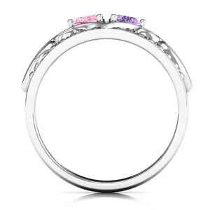 Jewlr Ever Enchanted Double Heart Tiara Ring