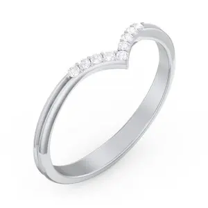 Jewlr V-band Wedding Ring With Accents
