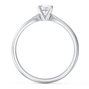 Jewlr 1/3 Ct. Round Gemstone Engaget Ring With Tapered Band