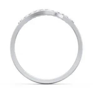 Jewlr Curved Asymmetrical Wedding Band With Accents