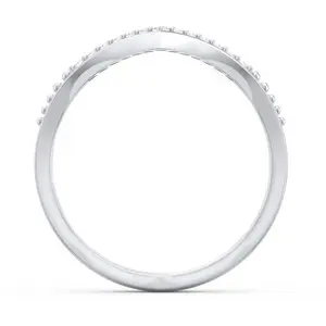 Jewlr Deep-v Wedding Band With Milgrain And Accents