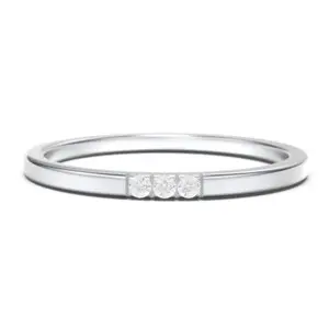 Jewlr Minimalist Band With Micro-pavé Stones - Sterling Silver