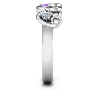 Jewlr Three's Company Triple Heart Gemstone Ring