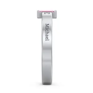 Jewlr Baguette Birthstone Ring With Accents