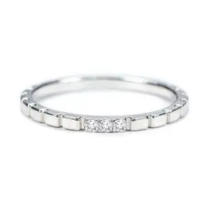 Jewlr Geometric Cube Stackable Ring With Accents