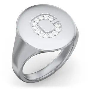 Jewlr Pavé Initial Signet Ring C