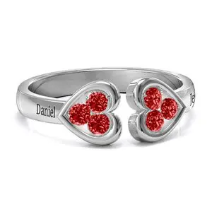 Jewlr Heart To Heart Wraparound Ring - Sterling Silver
