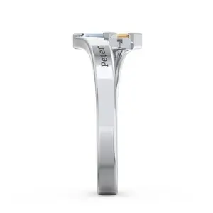 Jewlr Engravable Slanted Baguette Ring