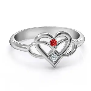 Jewlr Together Forever Two-stone Ring - Sterling Silver
