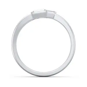 Jewlr Engravable 3 Baguette Gemstone Ring With Accents
