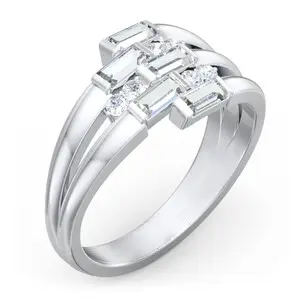Jewlr Engravable 5 Baguette Gemstone Ring With Accents