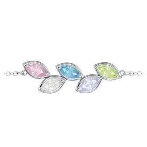 Jewlr 5 Marquise Birthstone Leaf Bracelet