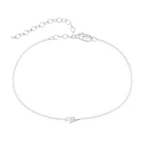 Jewlr Lightning Bolt Anklet - Sterling Silver