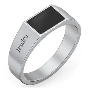 Jewlr Engravable Cold Enamel Signet Ring