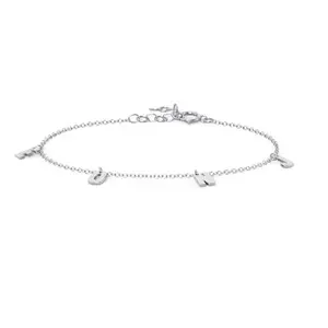 Jewlr Initial Bracelet With 4 Letters Modern - Sterling Silver