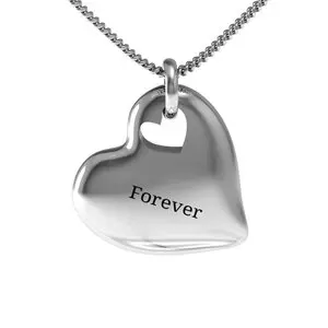 Jewlr Heartfelt Solid Heart With Heart Cutout Pendant - Sterling Silver