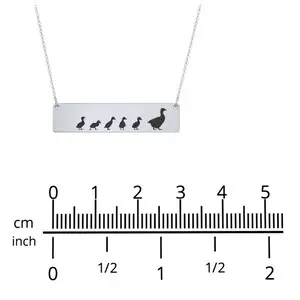 Jewlr Engravable Mama Goose Bar Necklace With 3 Goslings