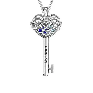 Jewlr Infinitely In Love Caged Key Pendant - Sterling Silver