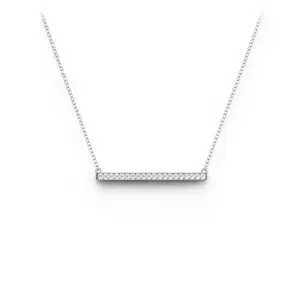 Jewlr Horizontal Bar Necklace With Gemstones - Sterling Silver