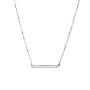 Jewlr Horizontal Bar Necklace With Gemstones