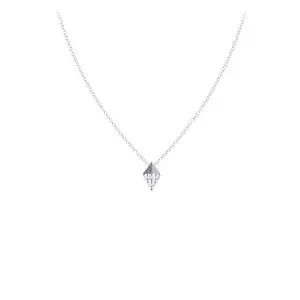 Jewlr Diamond Shape Pendant With Gemstones - Sterling Silver