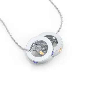 Jewlr Multi-gemstone Stacking Ring Charm Necklace 2
