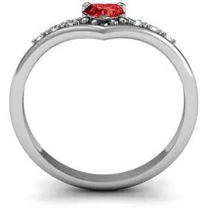 Jewlr V-accented Heart Promise Ring